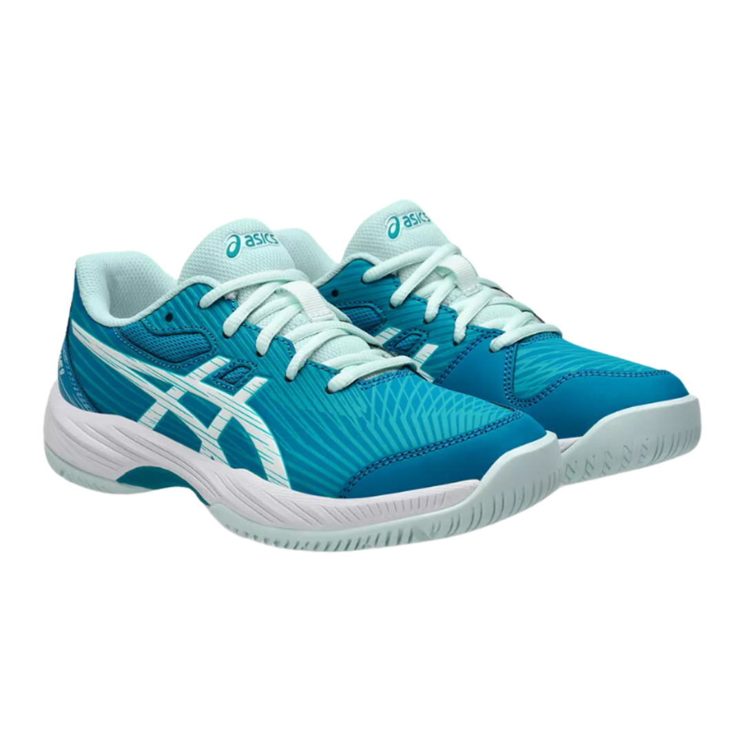 ASICS Gel-Game 9 GS Kids Netball Shoes (Teal Blue/White) | OffCourt Sports